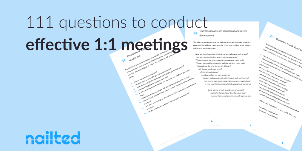 111 questions to foster effective 1:1 meetings